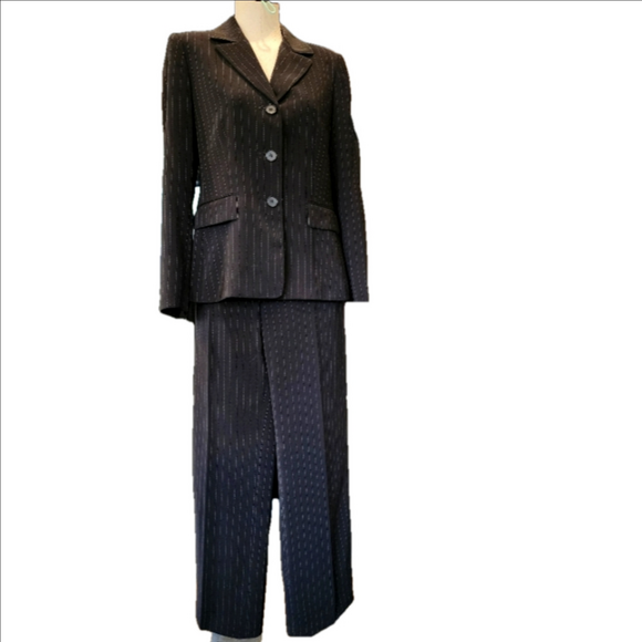Kasper | Pants & Jumpsuits | Kasper Black Pinstripe Pantsuit Set | Poshmark
